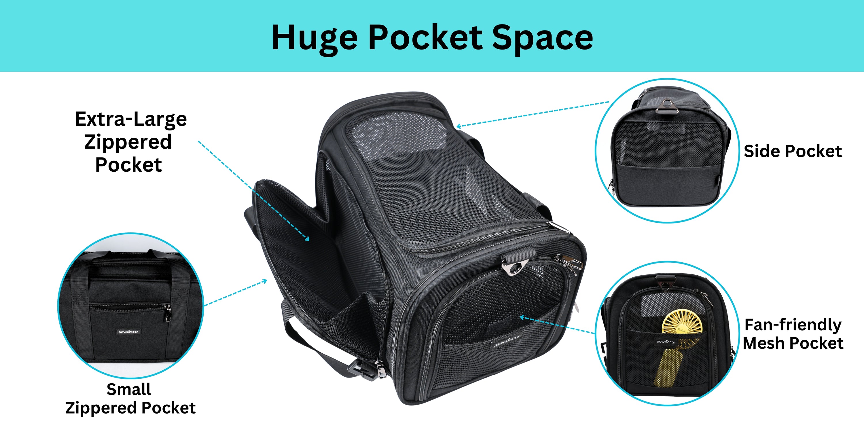 Pawsincar Vegan Leather Pet Carrier, Crash-tested in USA, Dogs & Cats ...
