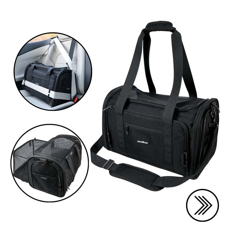 Pawsincar Vegan Leather Pet Carrier, Crash-tested in USA, Dogs & Cats ...